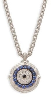 Judith Ripka Sterling Silver Black White Sapphire White Topaz Evil Eye ...