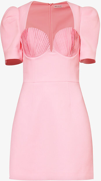 Womens Pink Jenna Sweetheart-neck Stretch-woven Mini Dress - ShopStyle