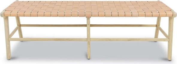 Poly & Bark Banda Teak & Leather Bench in Russet Natural - ShopStyle ...