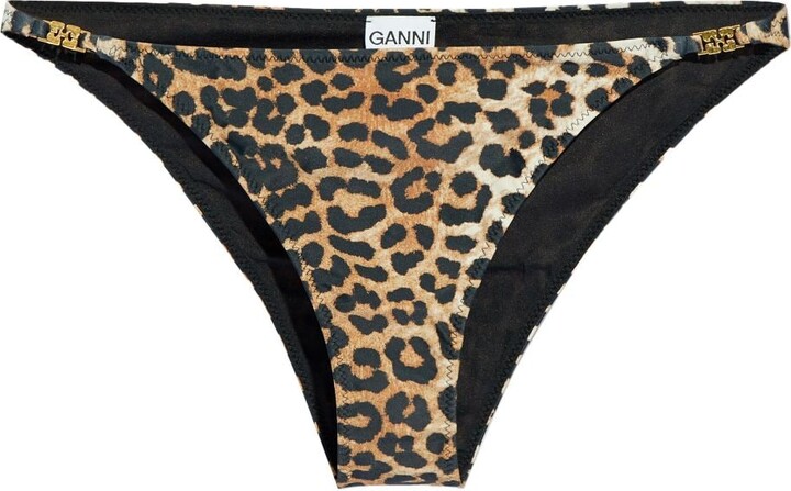 Ganni Leopard print swim bottom - ShopStyle
