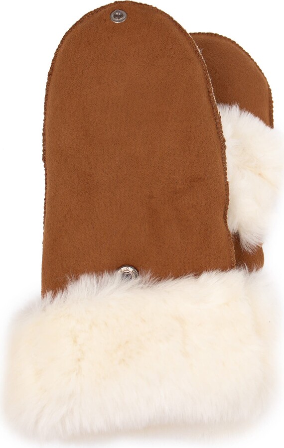 Surell Faux Shearling Flip Top Mittens - ShopStyle Gloves