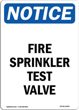 SignMission Fire Sprinkler Test Valve Sign - ShopStyle Home Office