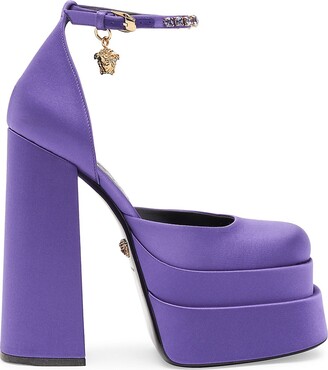 Versace Satin Platform Pumps - ShopStyle