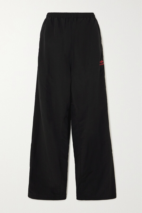 Balenciaga Embroidered Shell Track Pants - Black - ShopStyle