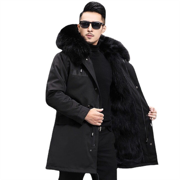 SKYWPOJU Men's Quilted Jacket in Down Look Outdoor Jacket Great ...