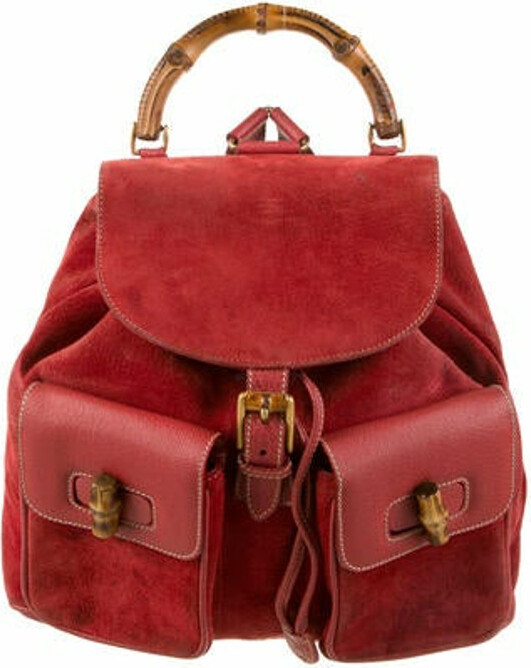 Gucci Suede Bamboo Backpack - ShopStyle