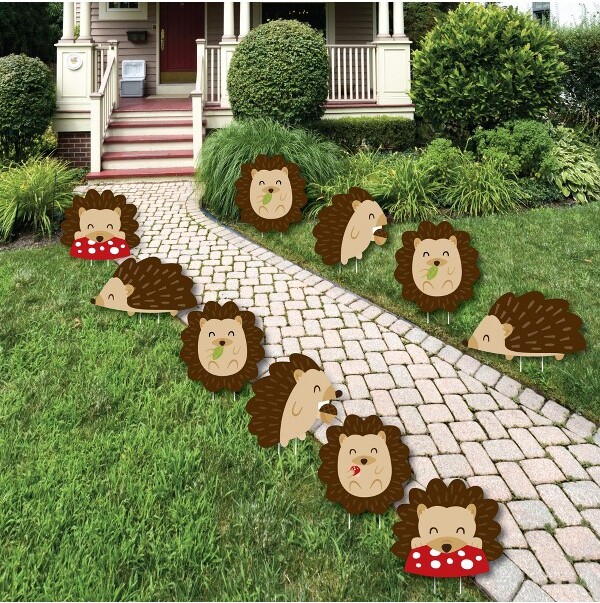 Big Dot of Happiness Forest Hedgehogs - Lawn Decorations - Outdoor ...