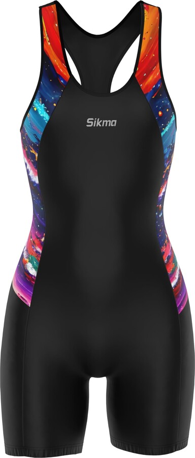 S Sikma Sublimated Swimming Costume One Pieces with Bra Padded Support ...