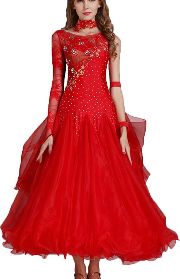 YDHTIZ Ballroom Competition Dresses Modern Waltz Dancing Outfit Foxtrot ...