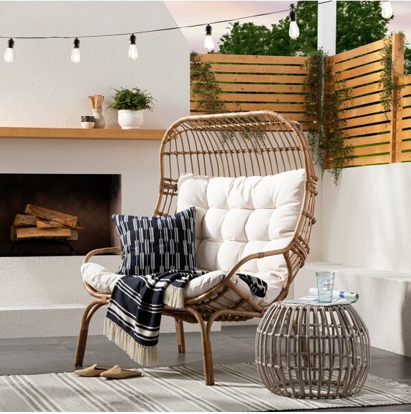 Threshold designed w/Studio McGee Wicker & Metal Outdoor Patio Chair ...
