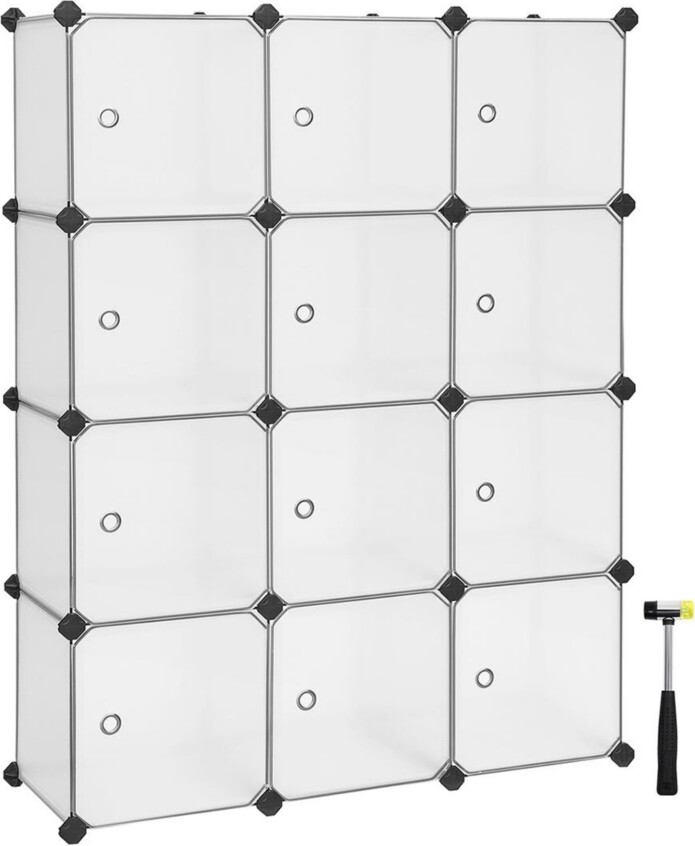 Slickblue 12-cube Storage Organizer, Interlocking Plastic Cubes With ...
