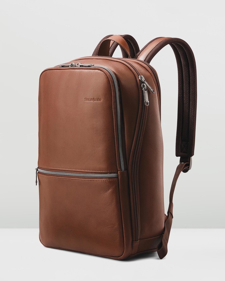 Samsonite Business Leather bags - Sam Classic Leather Slim Backpack ...