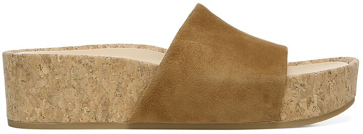 Veronica Beard Dresdyn Suede & Cork Platform Slides - ShopStyle