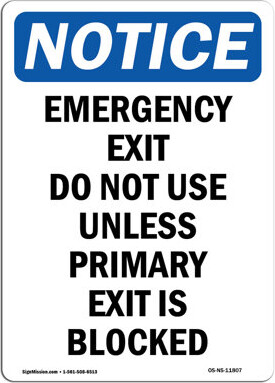 SignMission Emergency Exit Do Not Use Unless Sign - ShopStyle Desks
