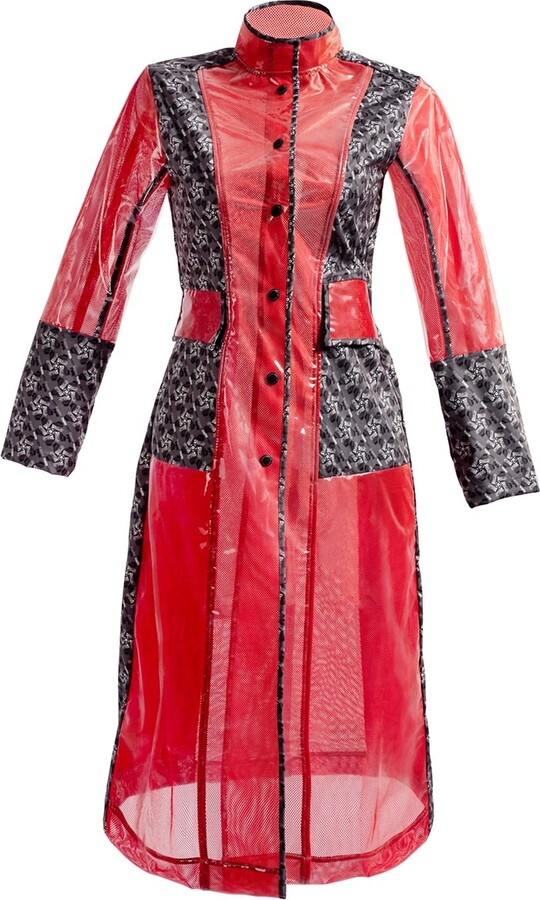 Yvette LIBBY N'guyen Paris Red Women Designer Transparent Trench Raincoat - Nick Carraway ...