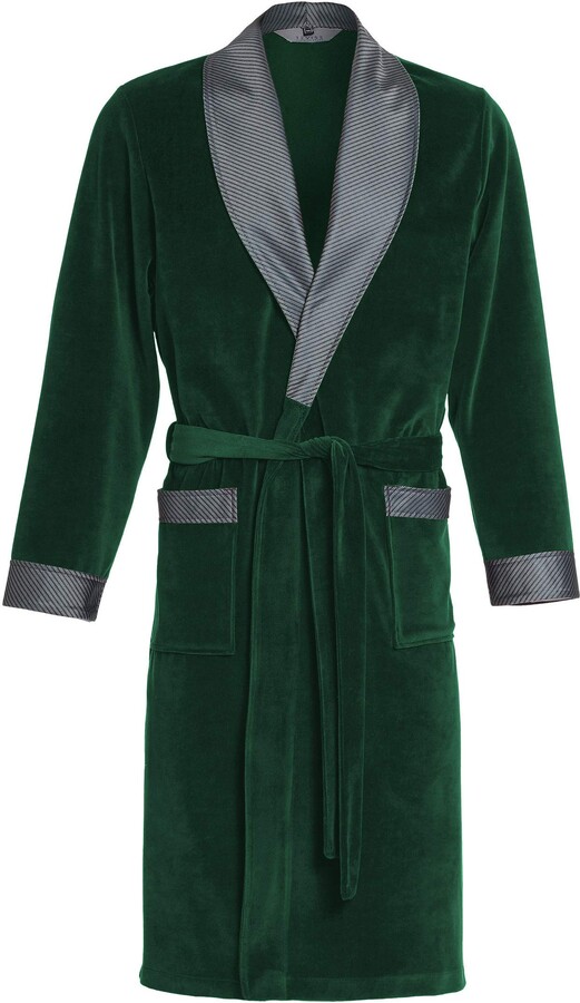 Revise RE-102 Classic Men’s Dressing Gown – Velvet – Bottle green – M ...