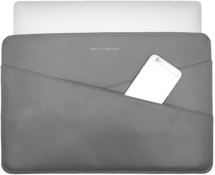 Holly & Tanager 13 Inch Leather Laptop Sleeve In Grey - ShopStyle