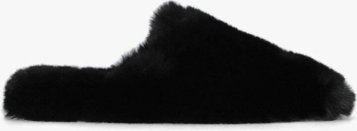 Balenciaga ‘Teddy’ Fur Slides - Black - ShopStyle