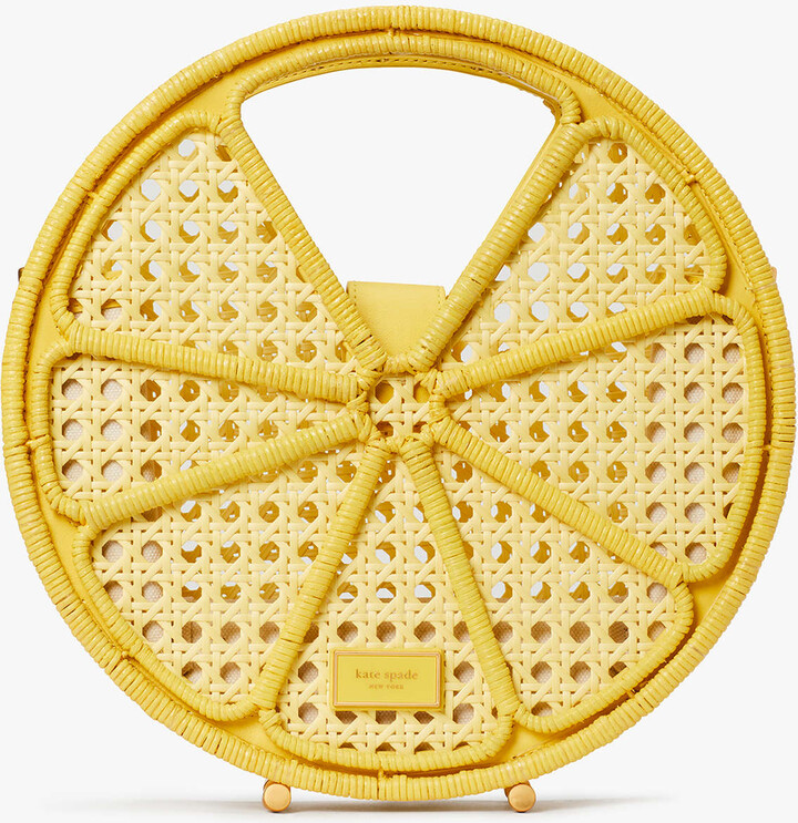 Kate Spade Lemon Drop Rattan Top-Handle Bag - ShopStyle