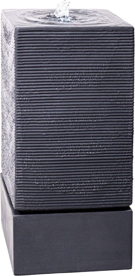 Primrose Square Column Water Feature Effect Lights Outdoor Garden ...