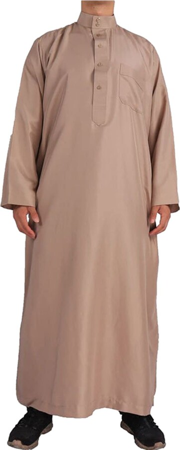 MODSGUE Islamic Clothing Men's Muslim Tunics Ethnic Dressing Gown Saudi ...