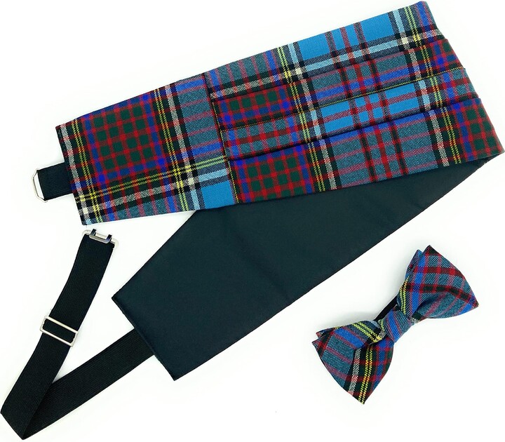 Highland Tweed Gents Pure Wool Tartan Cummerbund & Bow-Tie Set Available in a Selection of ...