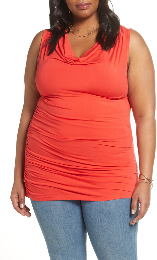 Halogen Cowl Neck Shell - ShopStyle Plus Size Tops