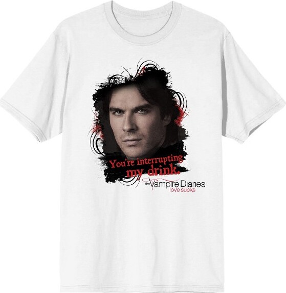 The Vampire Diaries Vampire Diaries Damon Salvatore Men's White T-shirt ...