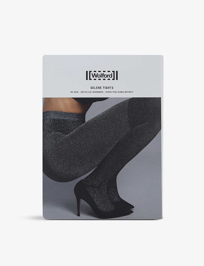 Wolford Selene metallic shimmer 80 denier tights - ShopStyle Hosiery