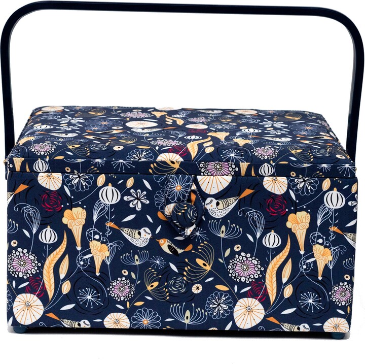Korbond Enchanted Park Large Sewing Box Navy Blue/Yellow/White - ShopStyle
