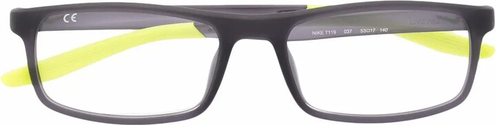 Nike Swoosh-Logo Square-Frame Eyeglasses - ShopStyle