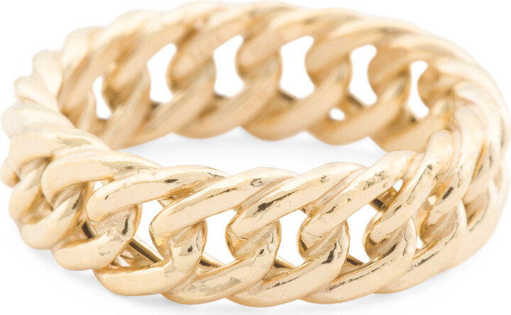 Golden Clef Made In Italy 14k Gold Curb Link Ring - ShopStyle