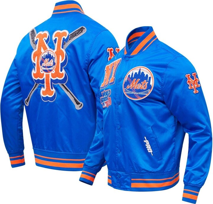 Men's Pro Standard Royal New York Mets Mash Up Satin Full-Snap Jacket ...