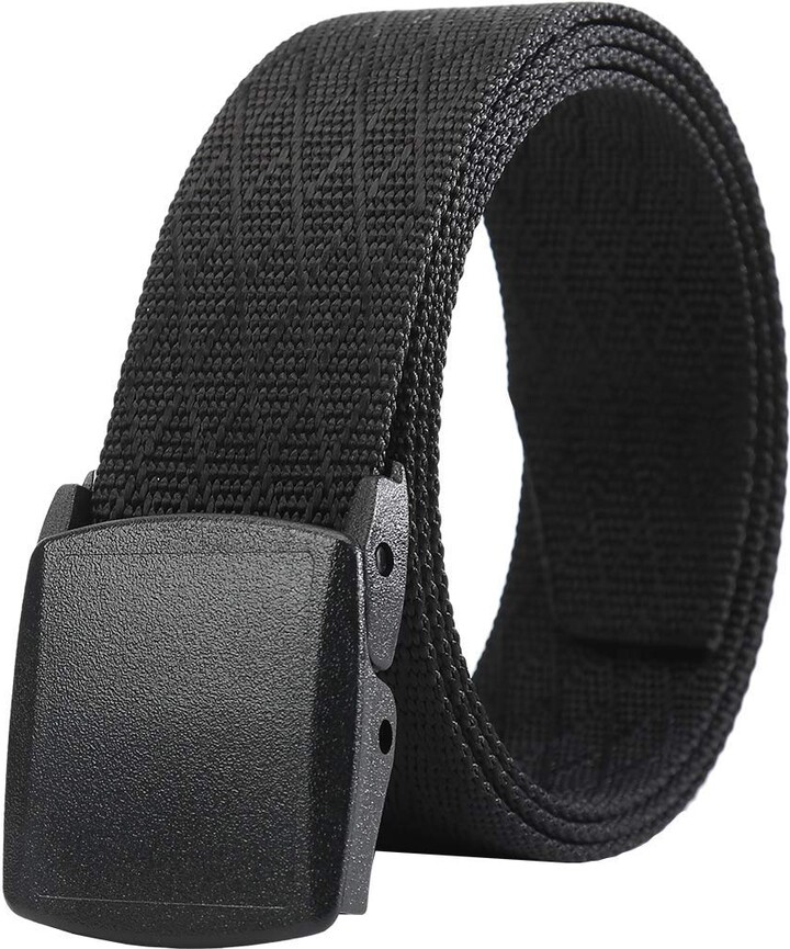 LionVII Plastic Belts Men Women Canvas Web Belt No-Metal Buckle for ...