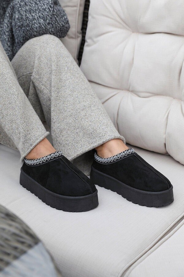 Where's That From 'Freeze' Flatform Embroidered Low Ankle Slipper Boots ...