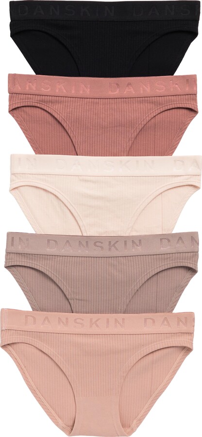 Danskin 5-Pack Jacquard Rib Bikinis - ShopStyle Panties