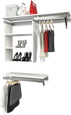 Arrange a Space Double Shelf-Hang Closet System with Cubby and Long ...