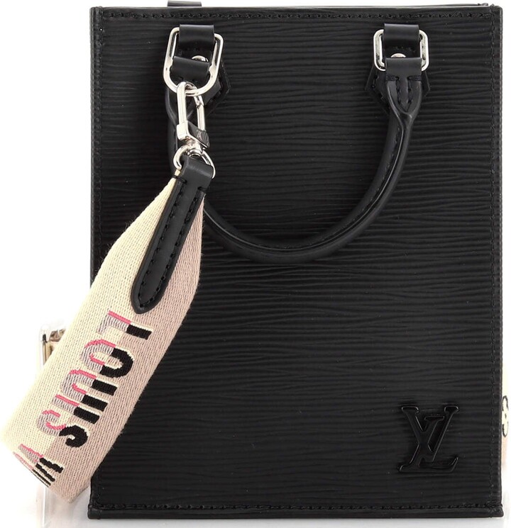 Louis Vuitton Petit Sac Plat Bag Epi Leather with Logo Jacquard Strap ...