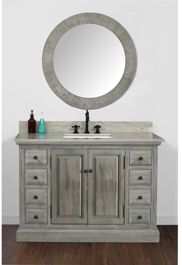 InFurniture Rustic Style 48-inch Single Sink Bathroom Vanity with ...