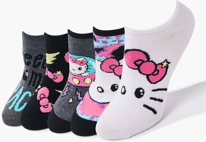 Forever 21 Hello Kitty Ankle Socks - 5 Pack in Black - ShopStyle
