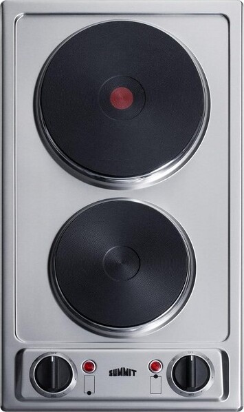 Summit Appliance 230V 2-burner electric cooktop in stainless steel with ...