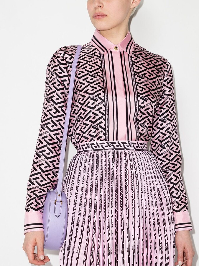 Versace La Greca silk shirt - ShopStyle Tops
