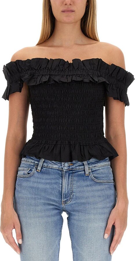 Ganni Top With Bare Shoulders - ShopStyle