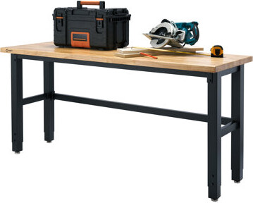 Trinity 72"W Adjustable Height Wood Workbench - ShopStyle Storage Cabinets