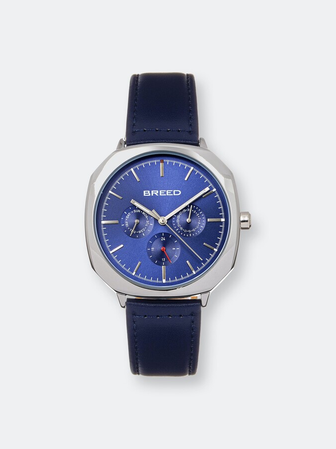Breed Watches Breed Revolver Leather-Band Watch w/Day/Date - ShopStyle