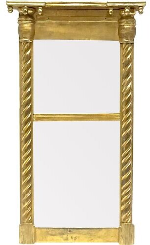 Antique Gothic Gilt Spiral Column Mirror - Vermilion Designs - Gold ...