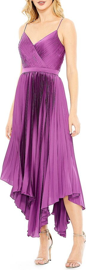 Mac Duggal Satin Pleated Cocktail Dress - ShopStyle