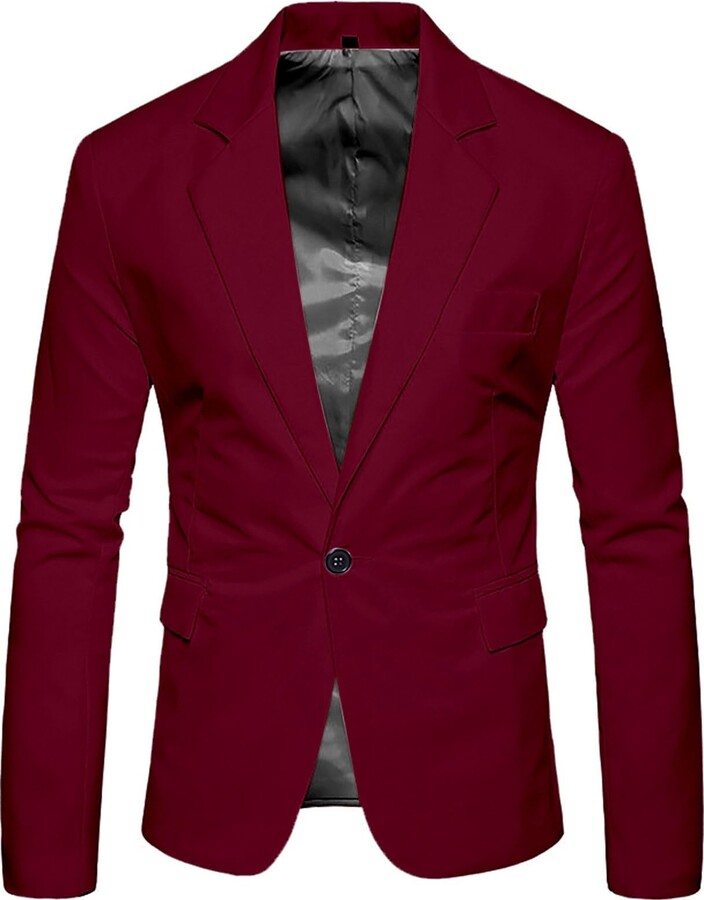 Generic Mens Slim Fit Casual Blazer 2 Buttons Formal Business Suit ...