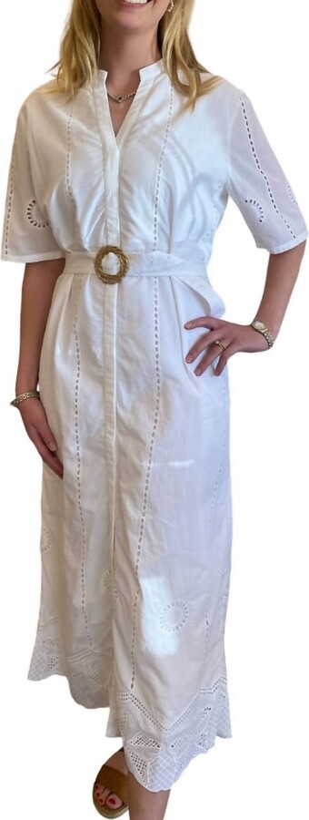 Anna Cate Tatum Maxi Eyelet Dress In White - ShopStyle