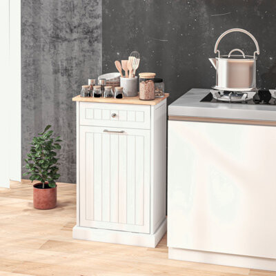 Lark Manor Kitchen Tilt Out Trash Bin Cabinet Free Standing Recycling ...